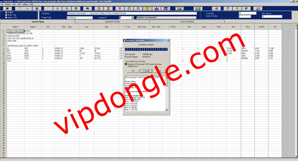 HydraCALC Hydraulic Calculation Software - Vip Dongle Team